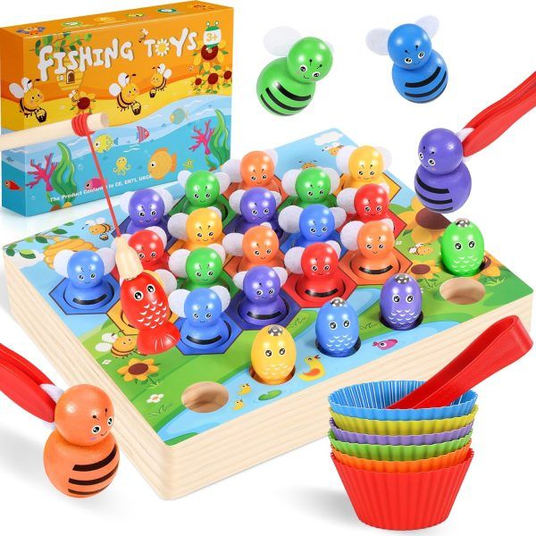 Juego de pesca Montessori 3 en 1 de Ophy – Clasificación, contar y ...